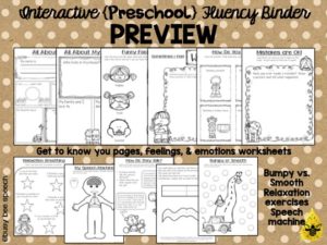Interactive Fluency Binder for PRESCHOOL - Busy Bee Speech